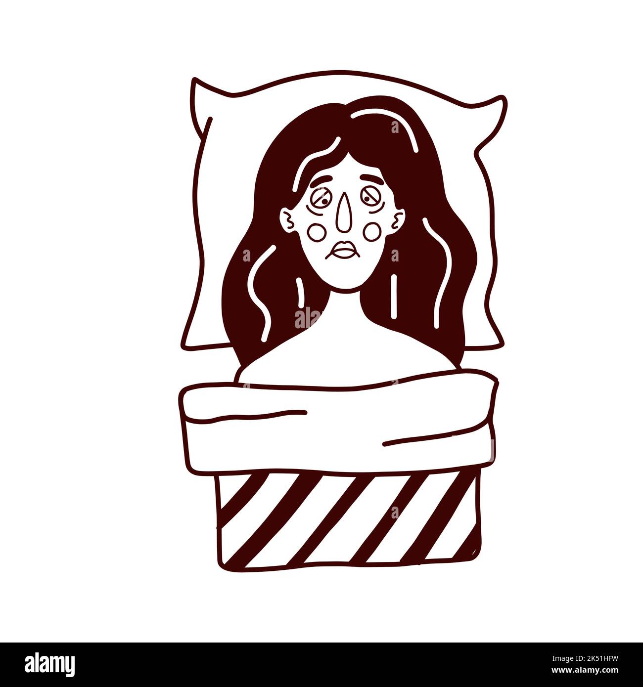 Donna triste distesa a letto Immagini senza sfondo e Foto Stock ...