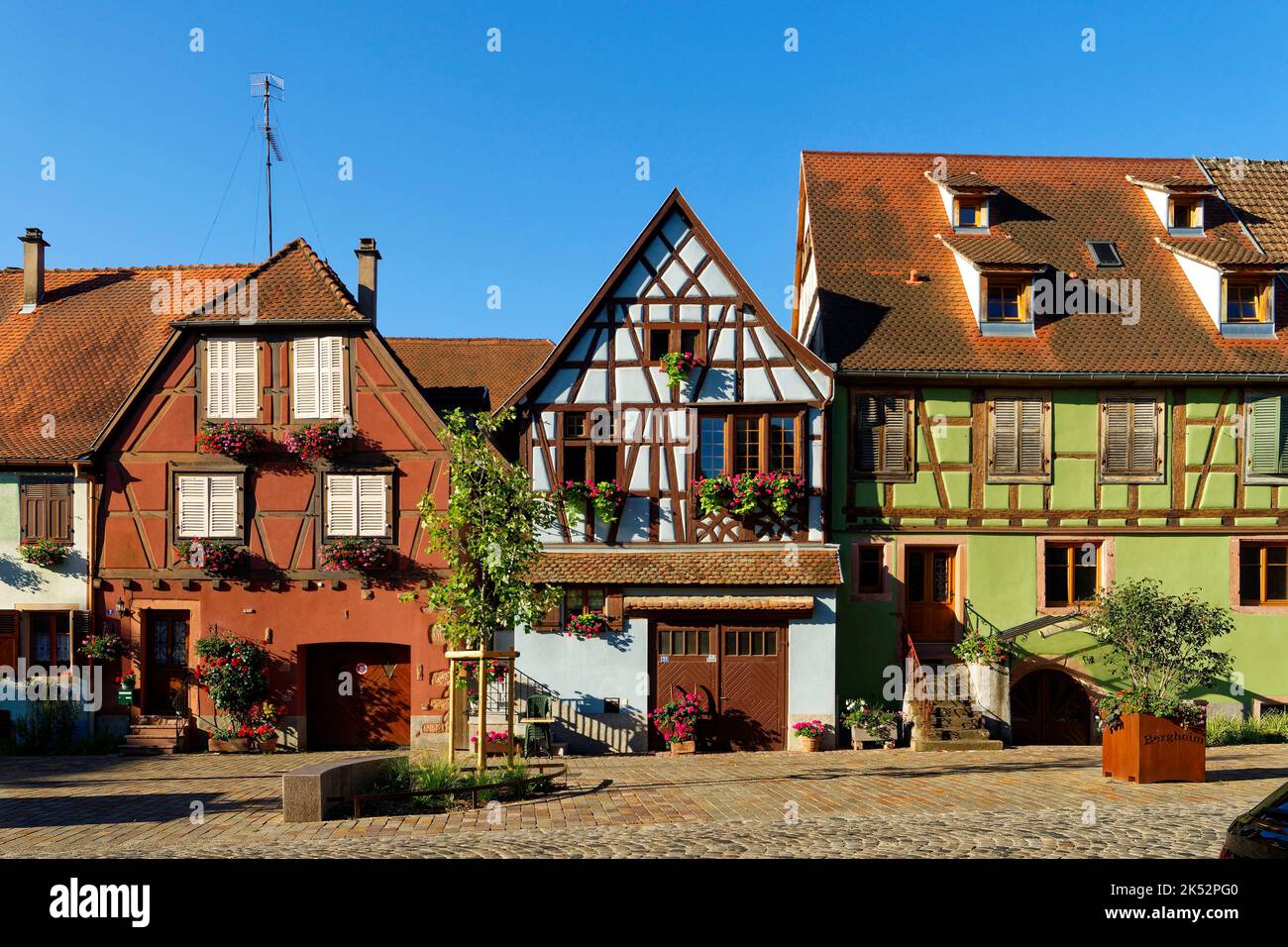 Francia, Alto Reno, strada del vino dell'Alsazia, Bergheim, antica ...