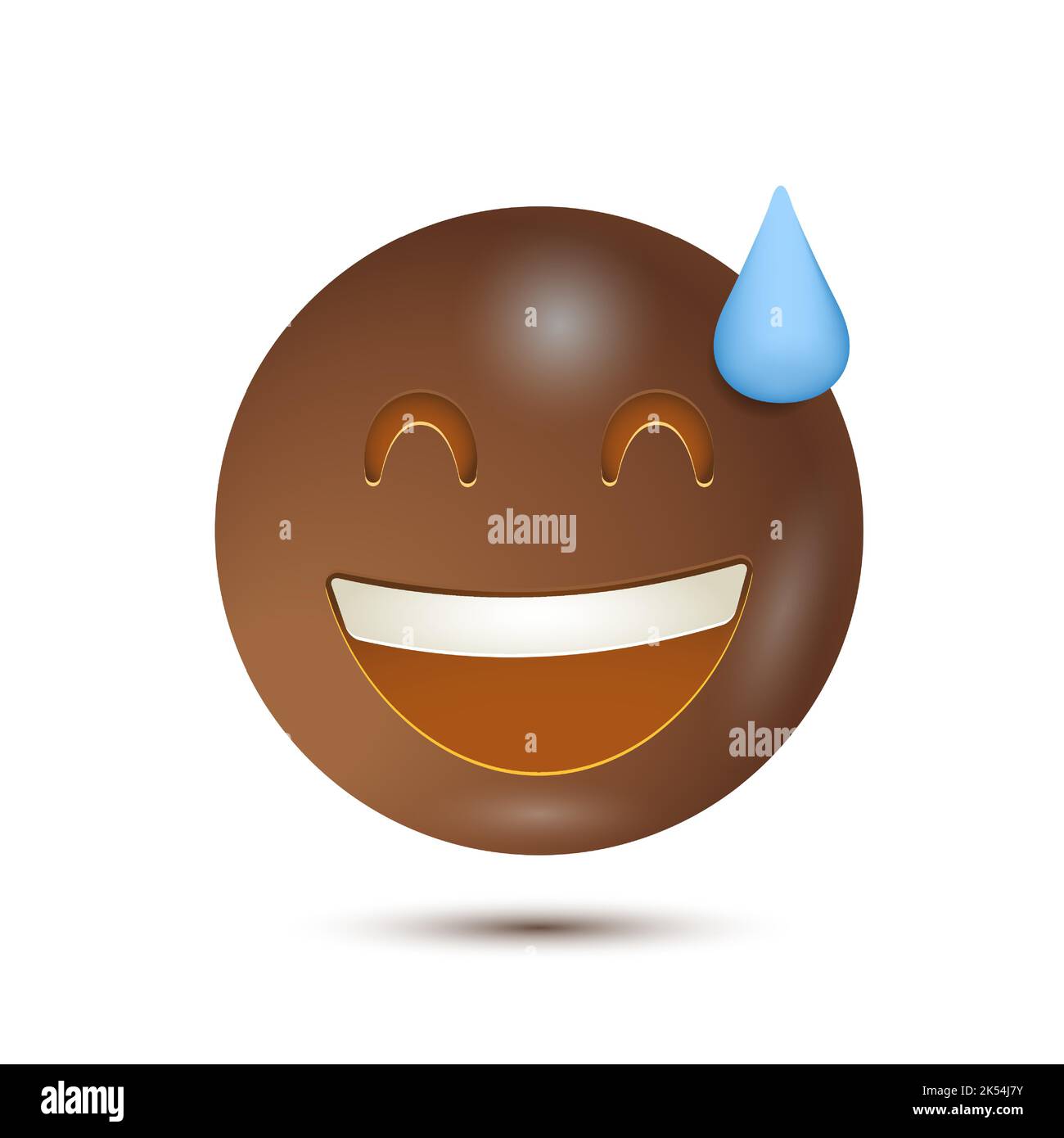 Few emoji, faccia sorridente con sudore, emoji di rilievo. Emoticon ...