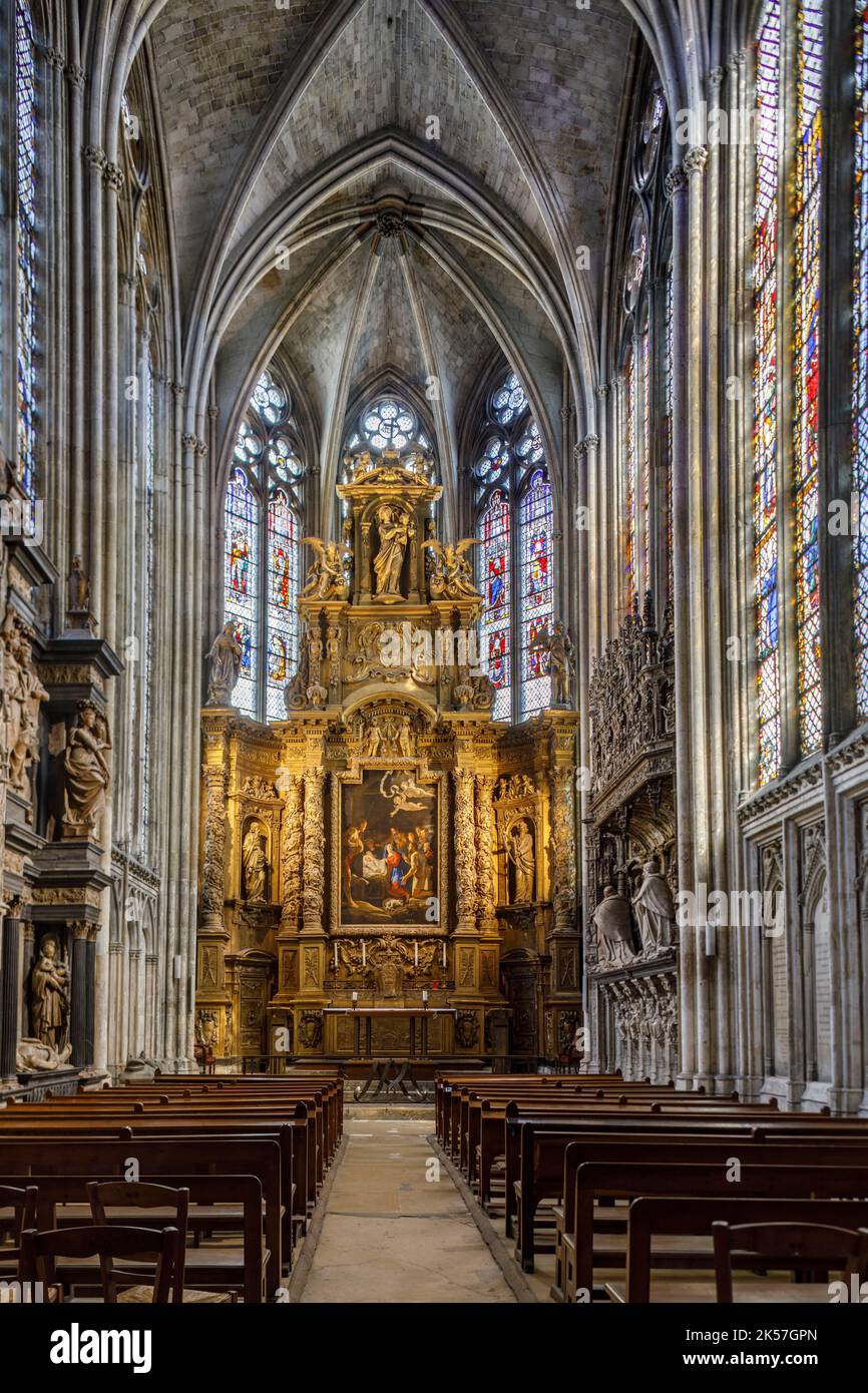 Francia, Seine-Maritime, Rouen, Cattedrale di Notre-Dame, abside ...