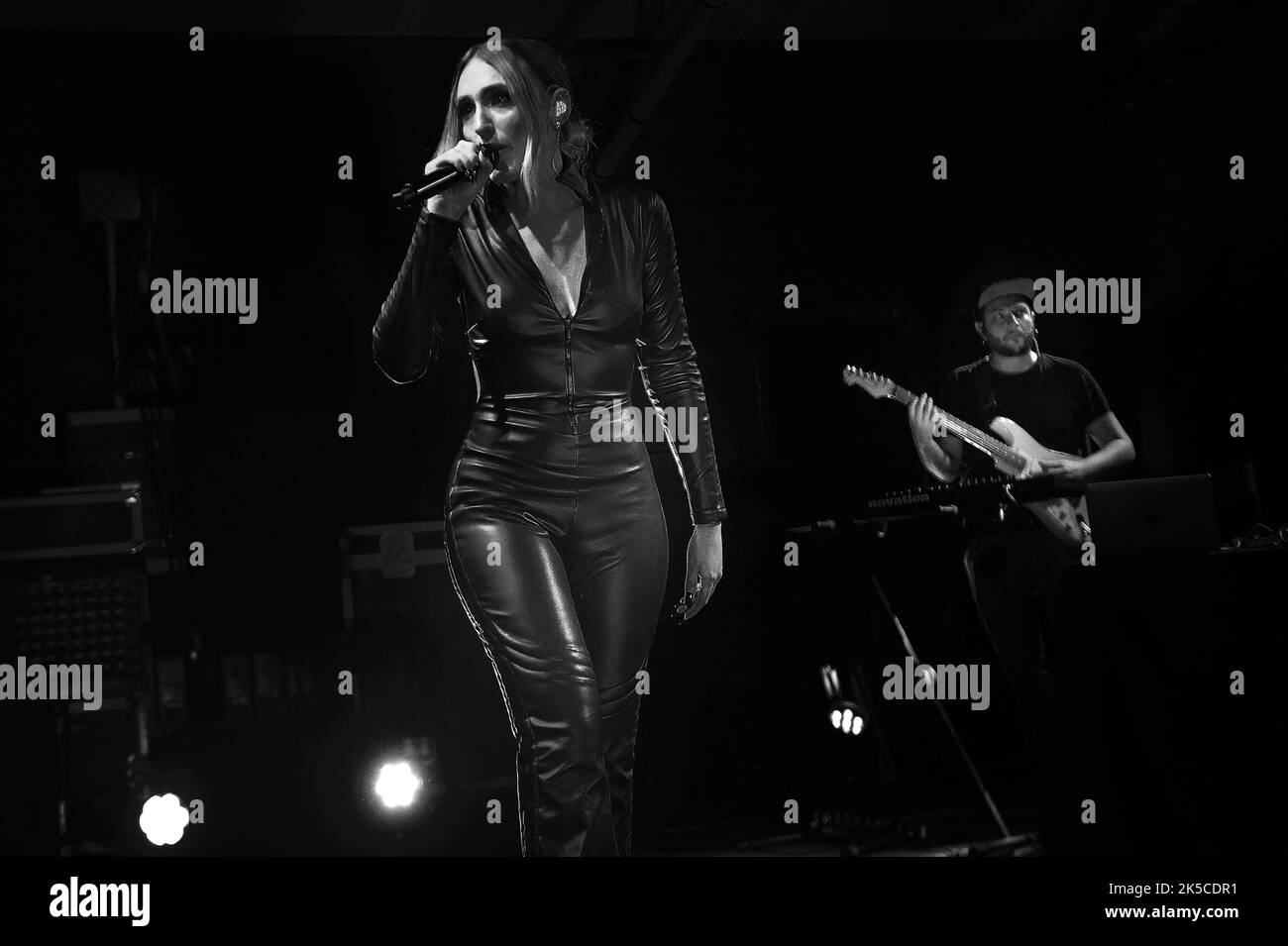 La cantante italiana Mara Sattei, pseudonimo di Sara Mattei, durante il ...