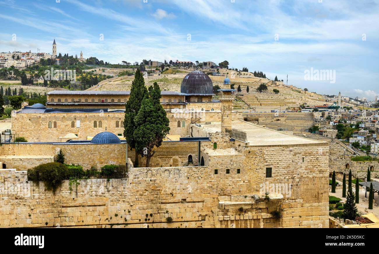 La Moschea di Al-Aqsa sul Monte del Tempio di Gerusalemme Foto stock ...