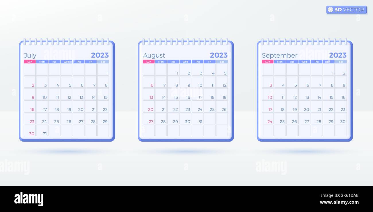 Calendario 3 mesi 2023 modelli. Semplice calendario verticale mensile ...