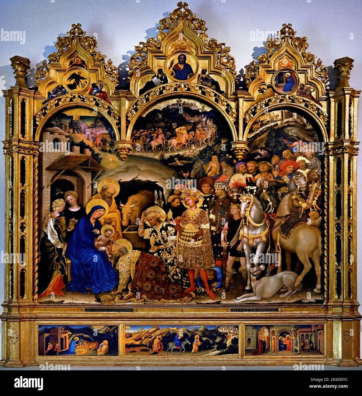 L'Adorazione del dipinto Magi 1423 del pittore italiano gentile da Fabriano. L'opera, ospitata ...