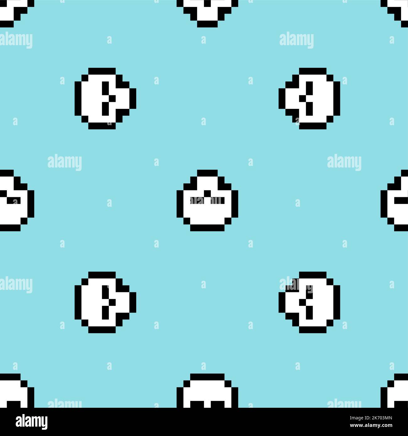 Cranio pixel art Pattern senza giunture. 8 bit testa scheletrica sfondo ...