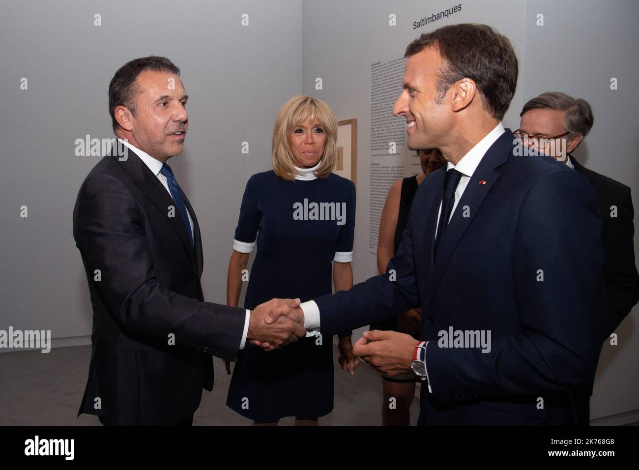 Il presidente francese Emmanuel Macron e sua moglie Brigitte Macron ...