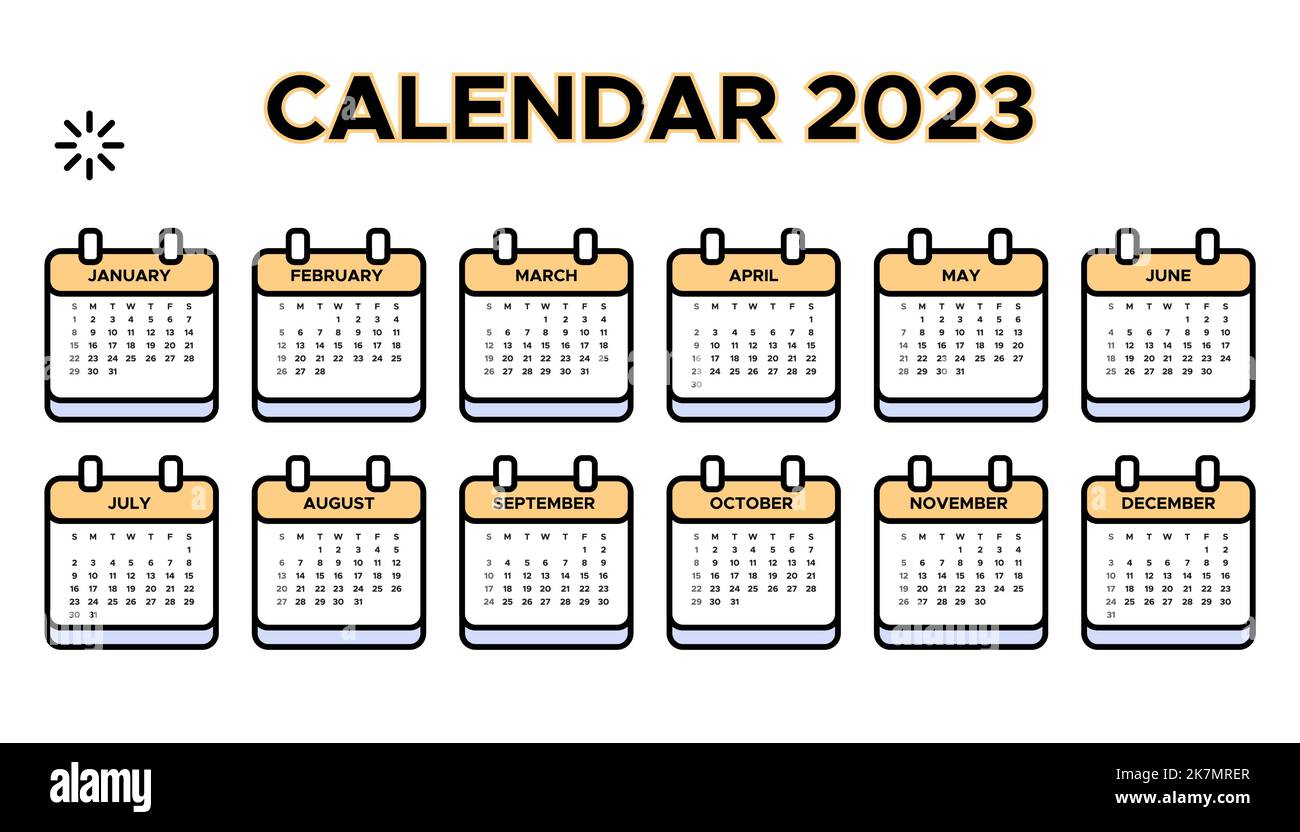 Calendario 2023 vettore Immagini senza sfondo e Foto Stock ritagliate ...