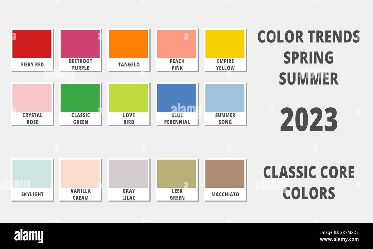 Pantone colors of the year 2023 Immagini Vettoriali Stock - Alamy