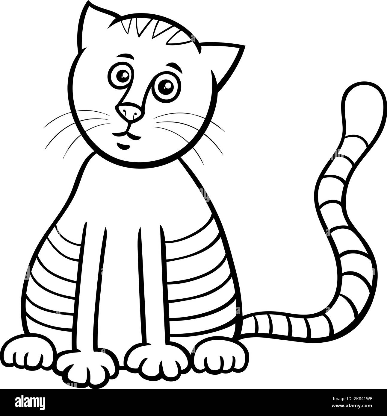 Cartoon illustration tabby cat coloring immagini e fotografie stock ad ...