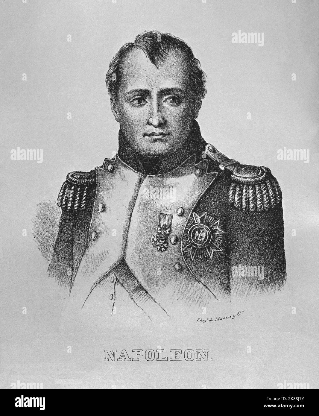 NAPOLEONE BONAPARTE 1769/1821- LITOGRAFIA SIGLO XIX. Autore: MANINI ...