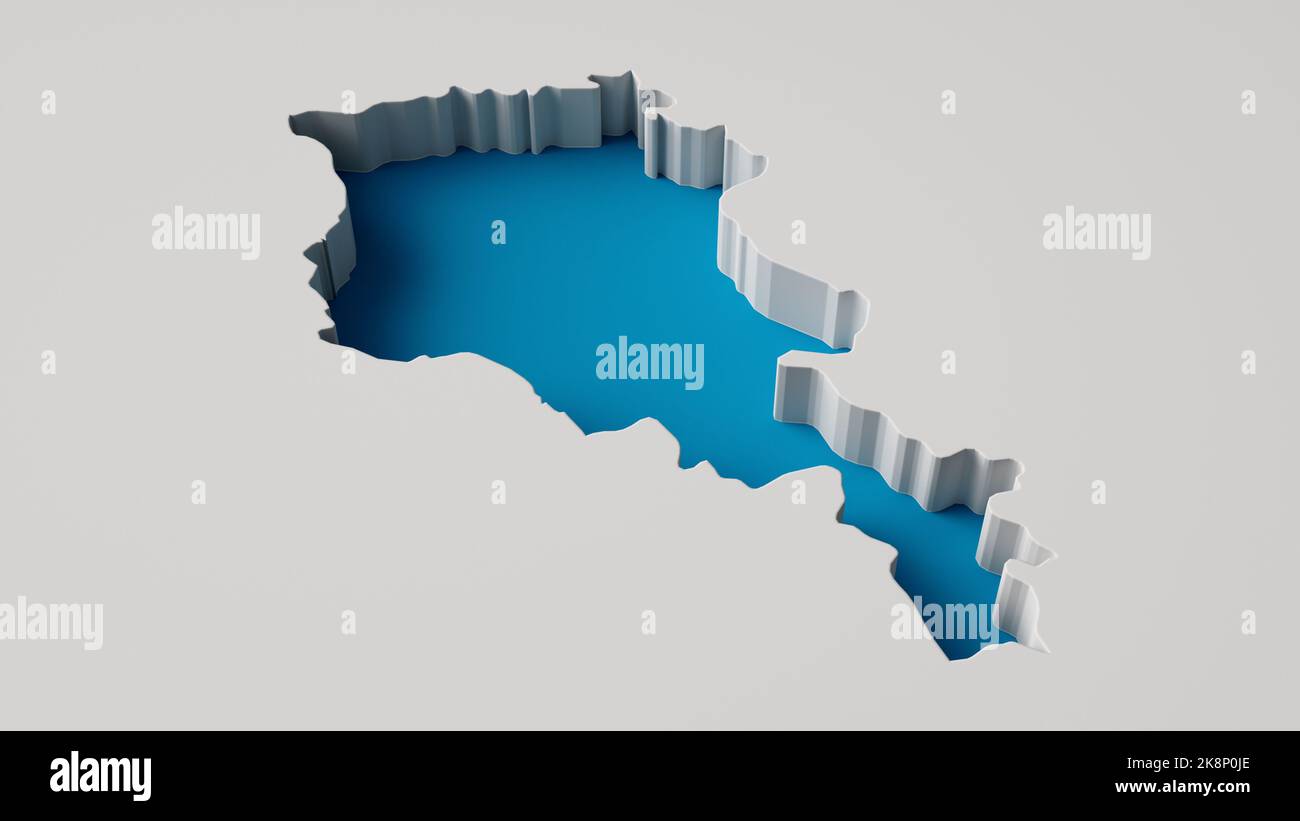 Mappa dell'Armenia. 3D illustrazione della mappa dell'Armenia Mappa ...