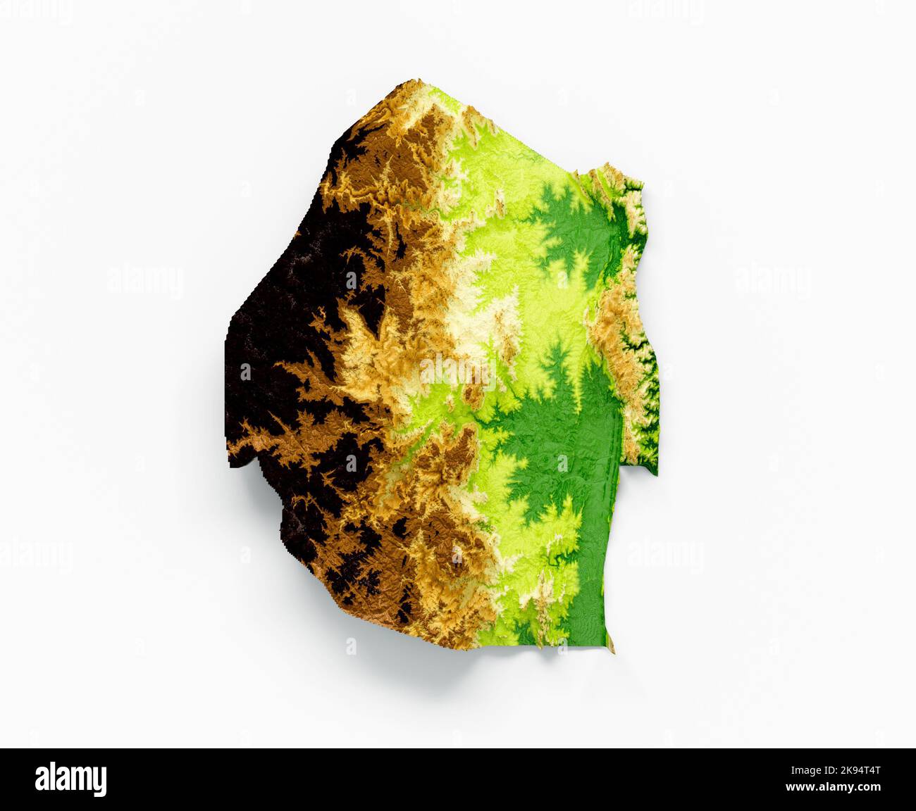 Mappa Eswatini rilievo ombreggiato colore Mappa altezza su sfondo ...