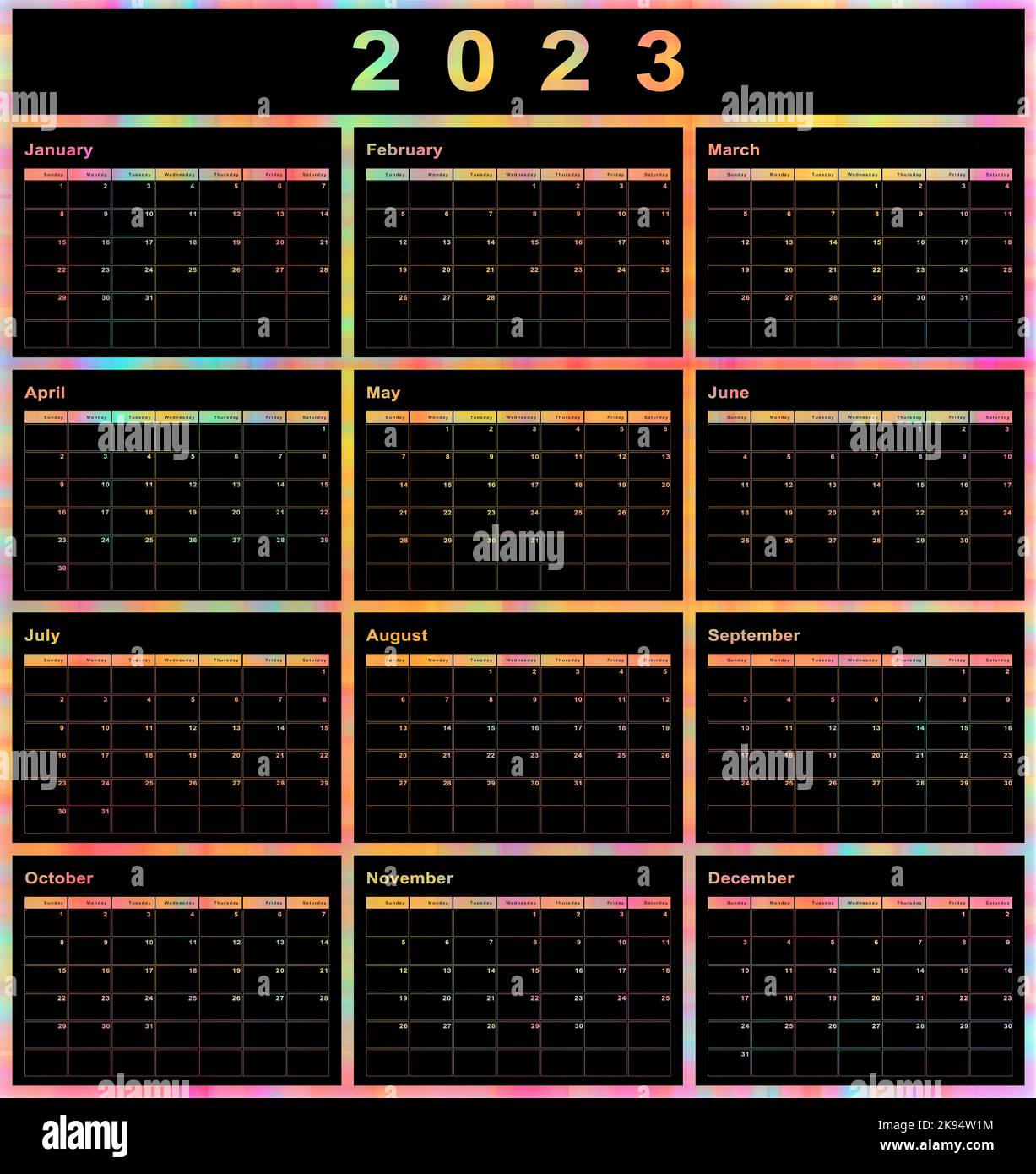 Calendario 2023 para imprimir immagini e fotografie stock ad alta ...