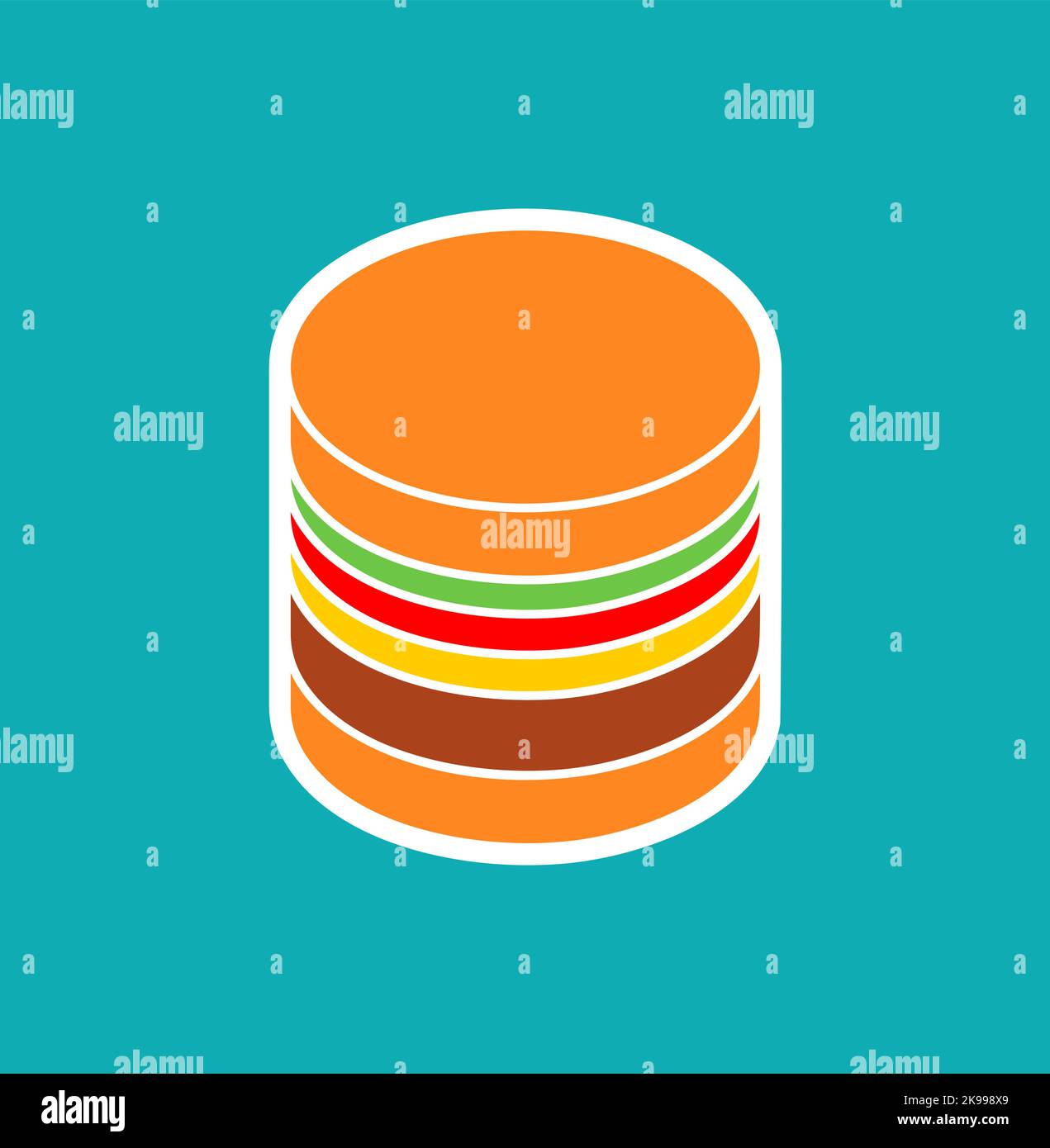 Cartello Burger. Hamburger icona. Simbolo fast food semplificato ...