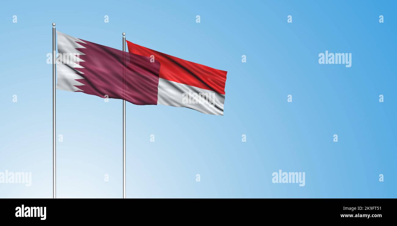 Bandiera indonesiana qatar immagini e fotografie stock ad alta ...