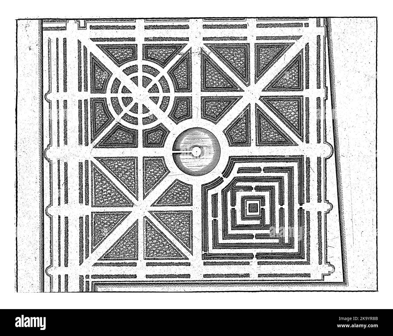 Mappa dei giardini a Gunterstein, Breukelen, Joseph Mulder, 1680 - 1696 ...