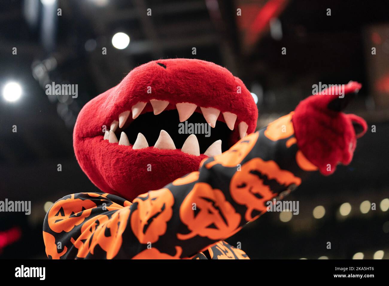 Toronto il lunedì 31 ottobre 2022. La mascotte Raptor indossa un ...