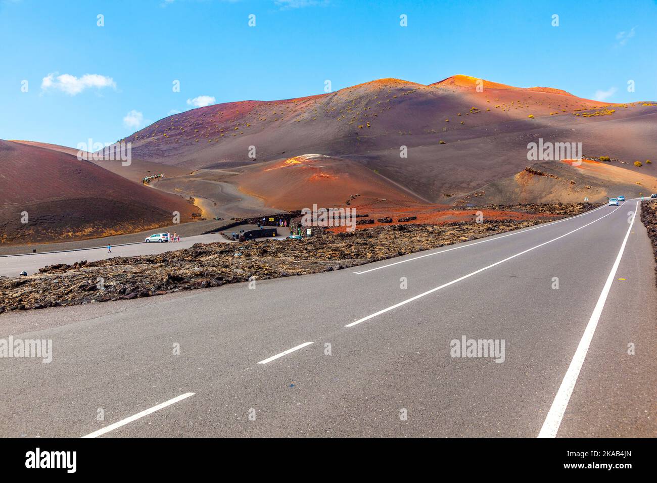 Parco nazionale di timanfaya sul retro immagini e fotografie stock ad ...