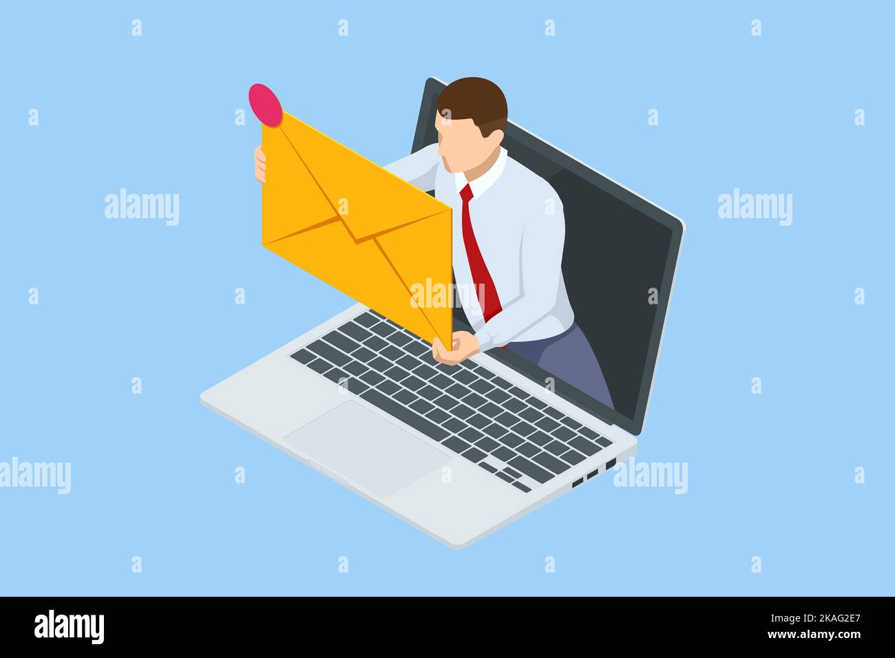 Concetto di notifica e-mail isometrica. Concetto di testo sociale della ...