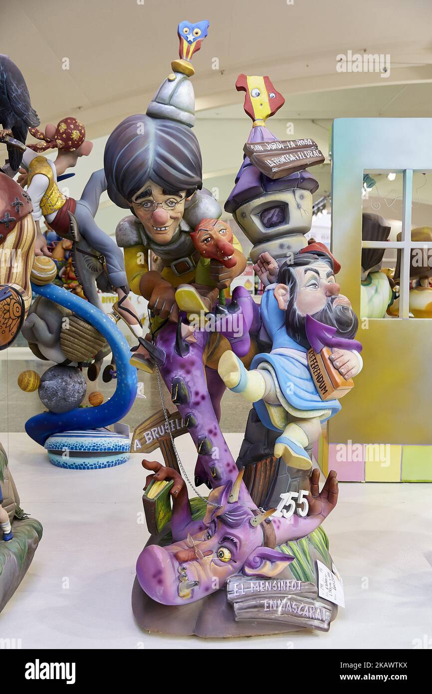 Un 'ninot' (burattino) raffigurante il politico catalano Carles ...