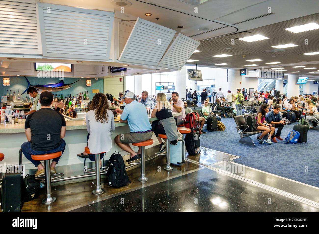 Miami international airport mia terminal concourse gate area interior ...