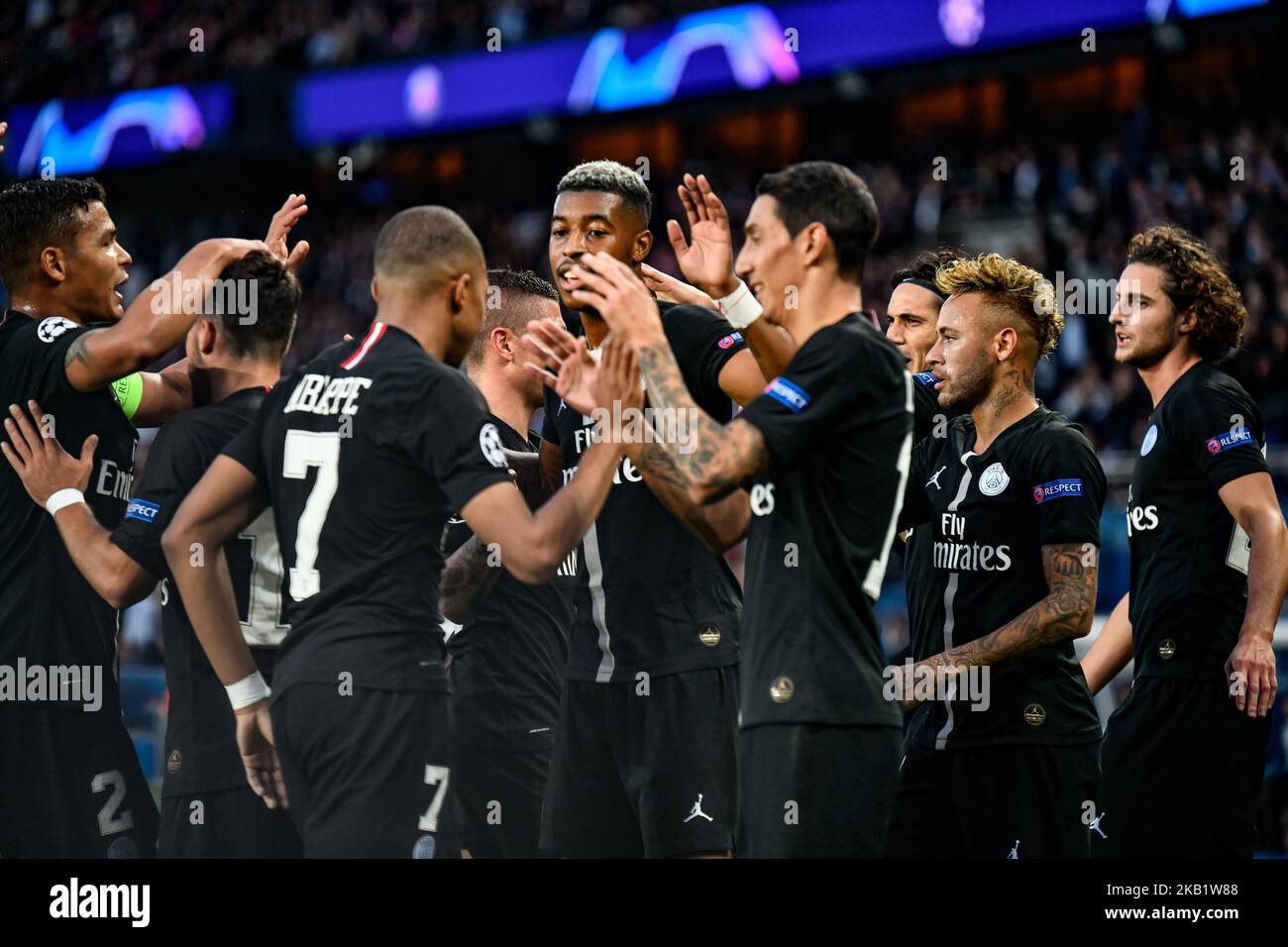 Neymar jr angel di maria killian mbappe immagini e fotografie stock ad ...
