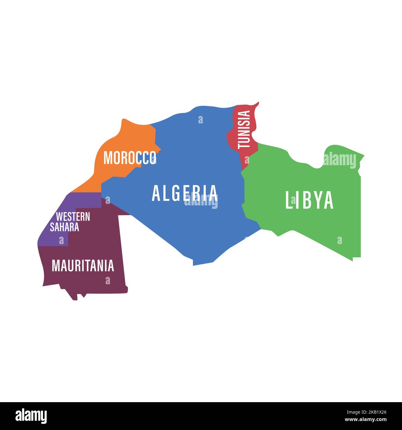 Maghreb cartina Immagini Vettoriali Stock - Alamy