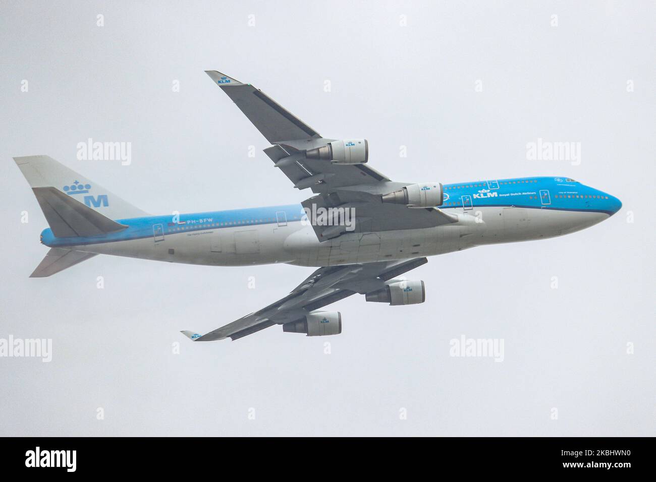 KLM Royal Dutch Airlines Boeing 747-400m come visto in partenza dalle ...