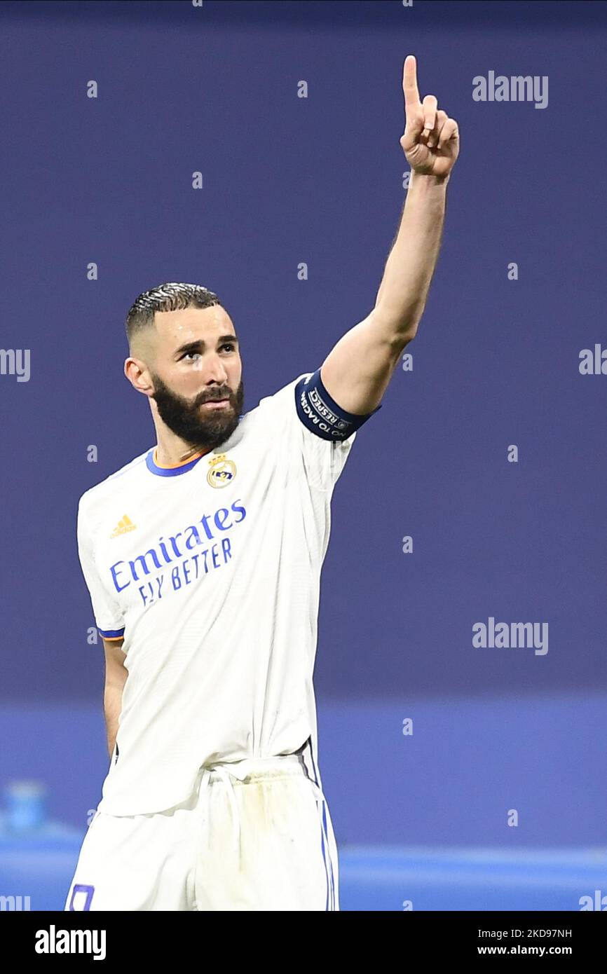 Karim Benzema del Real Madrid tiro e punteggio è il secondo gol durante ...