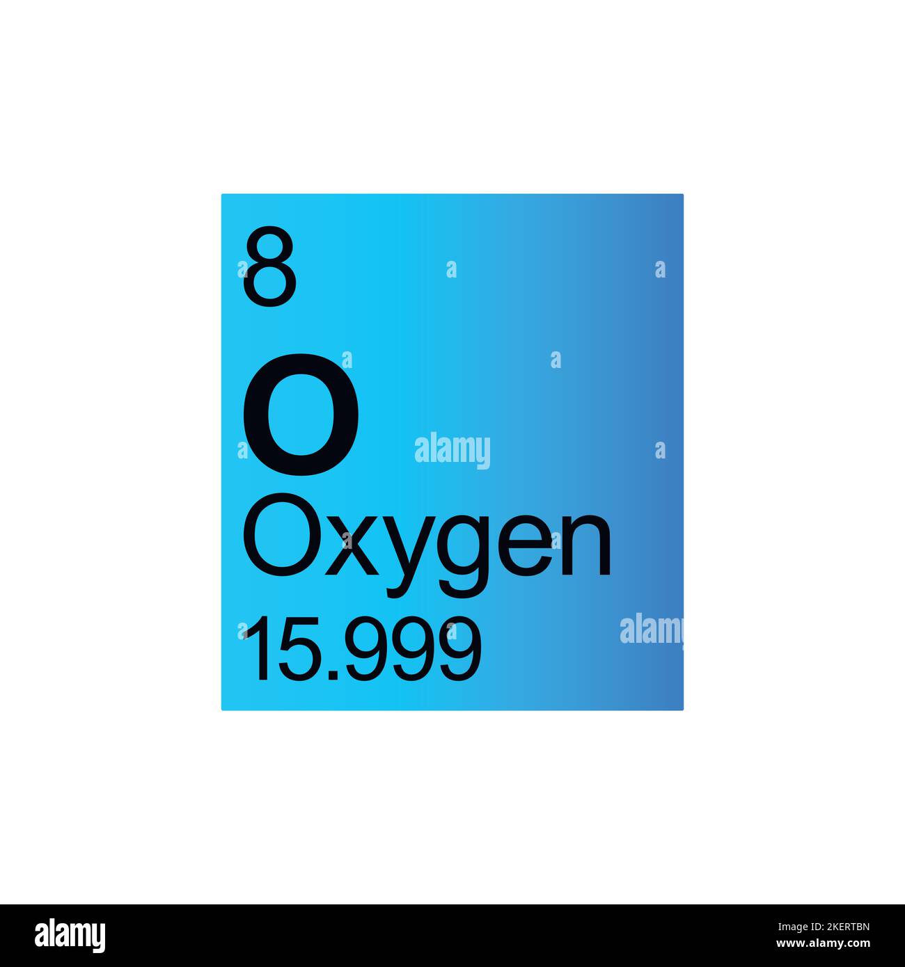 Elemento chimico dell'ossigeno della Tabella periodica di Mendeleev su ...