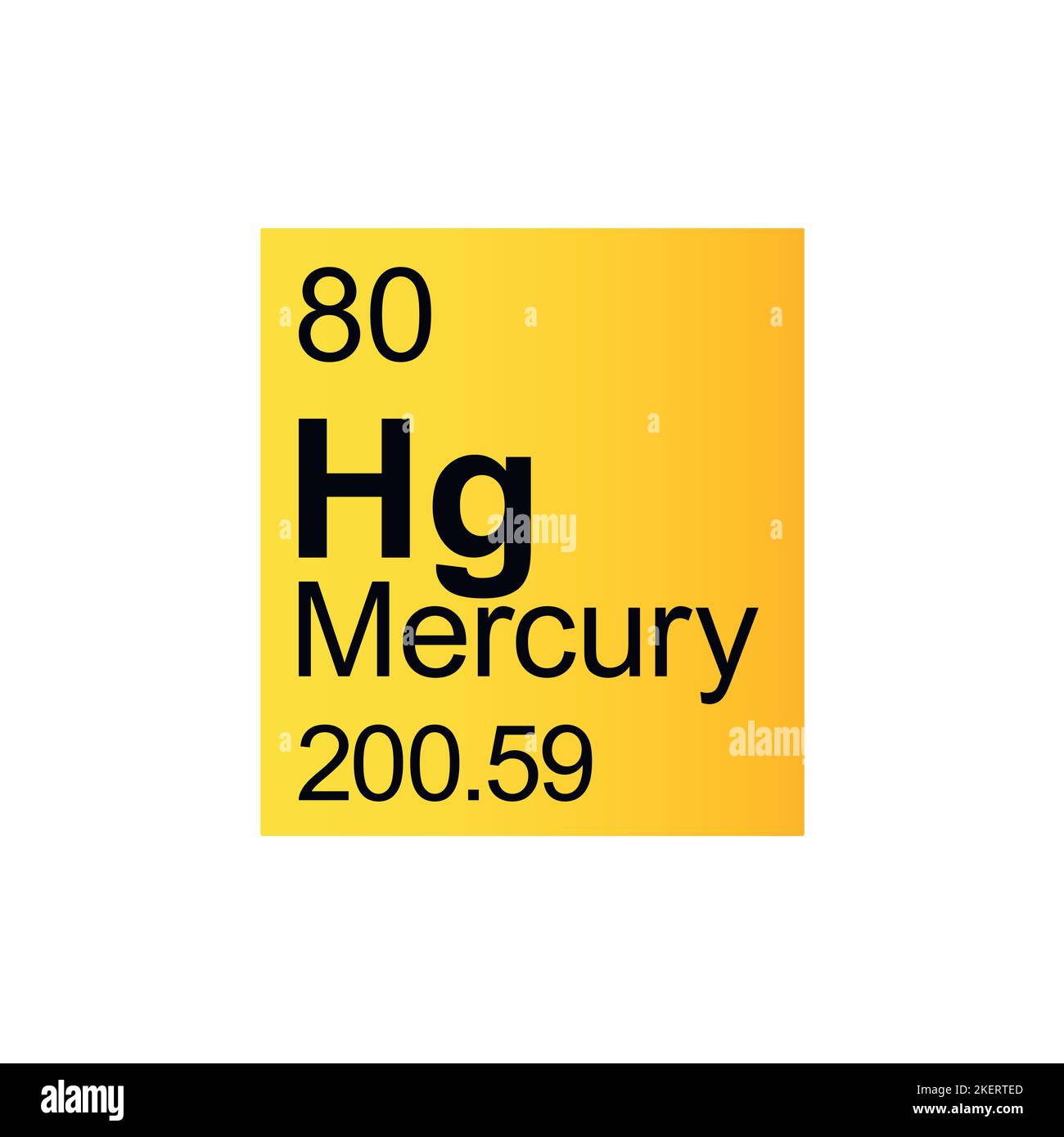 Mercurio elemento chimico di Mendeleev Tavola periodica su sfondo ...