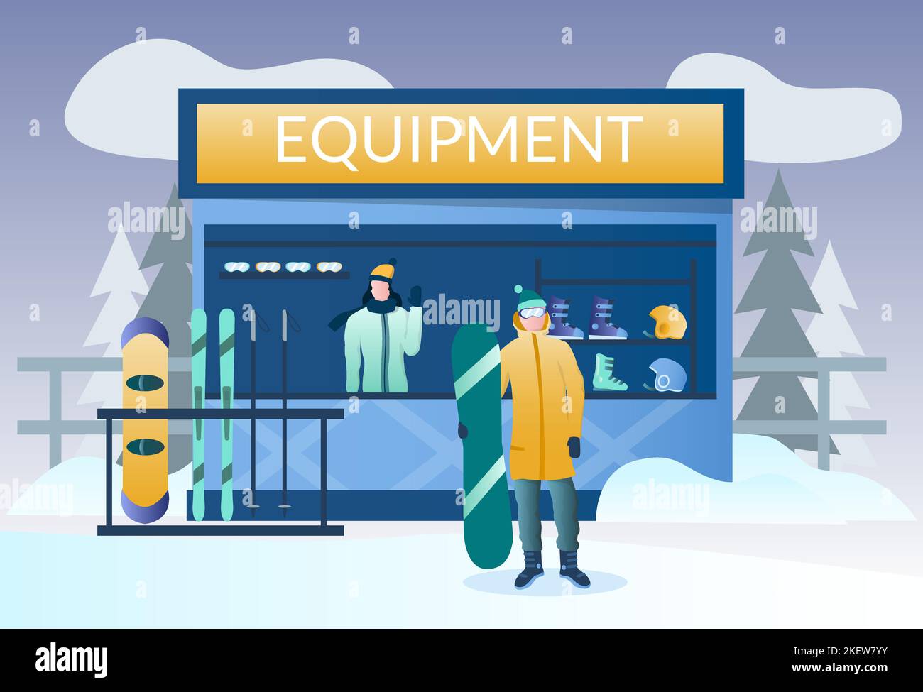 Servizio di noleggio sci Immagini Vettoriali Stock - Alamy
