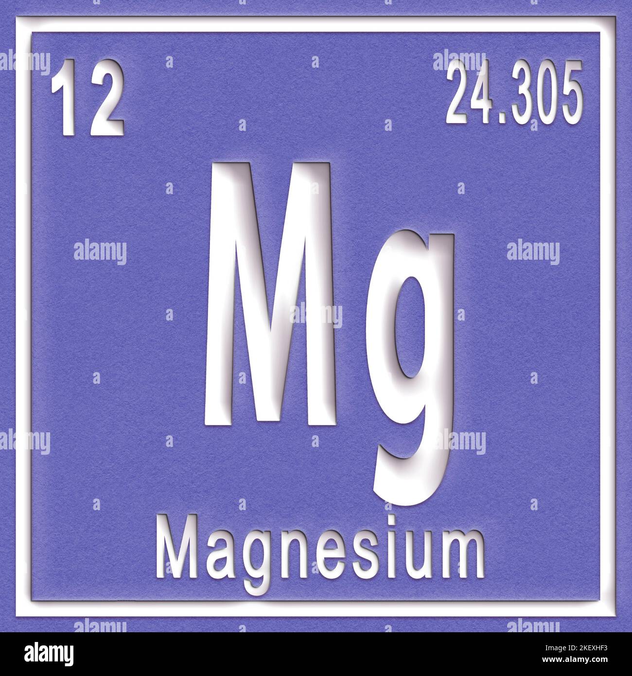 Elemento chimico di magnesio, segno con numero atomico e peso atomico ...