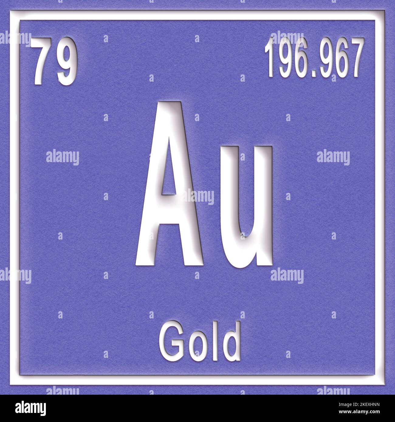 Elemento chimico in oro, segno con numero atomico e peso atomico ...