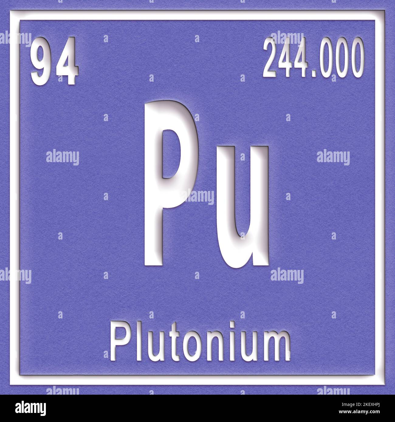 Elemento chimico del plutonio, segno con numero atomico e peso atomico ...