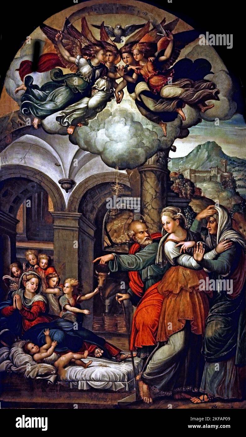 Presepe 1523 tempera su legno - Pellegrino Munari 1463 1523, Italia ...