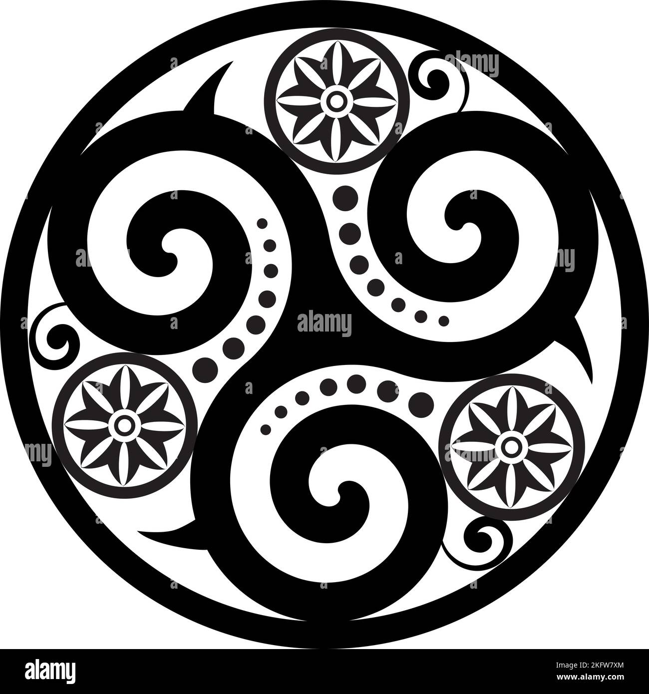 Simbolo celtico - nodo celtico e cerchio del Triskelion - Trinità - geometria Sacra - punti ...