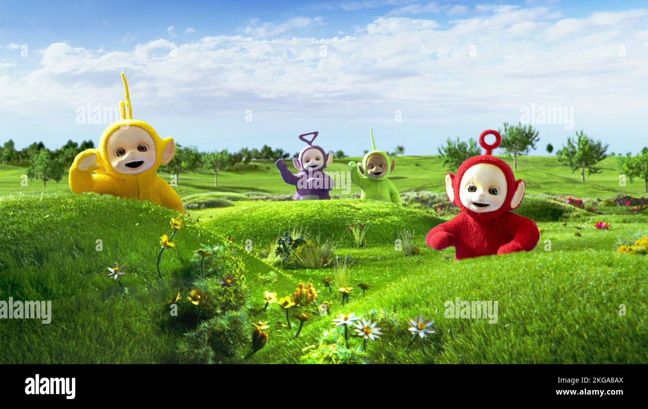 TELETUBBIES, da sinistra: LAA-Laa (voce: Rebecca Hyland), Tinky-Winky ...