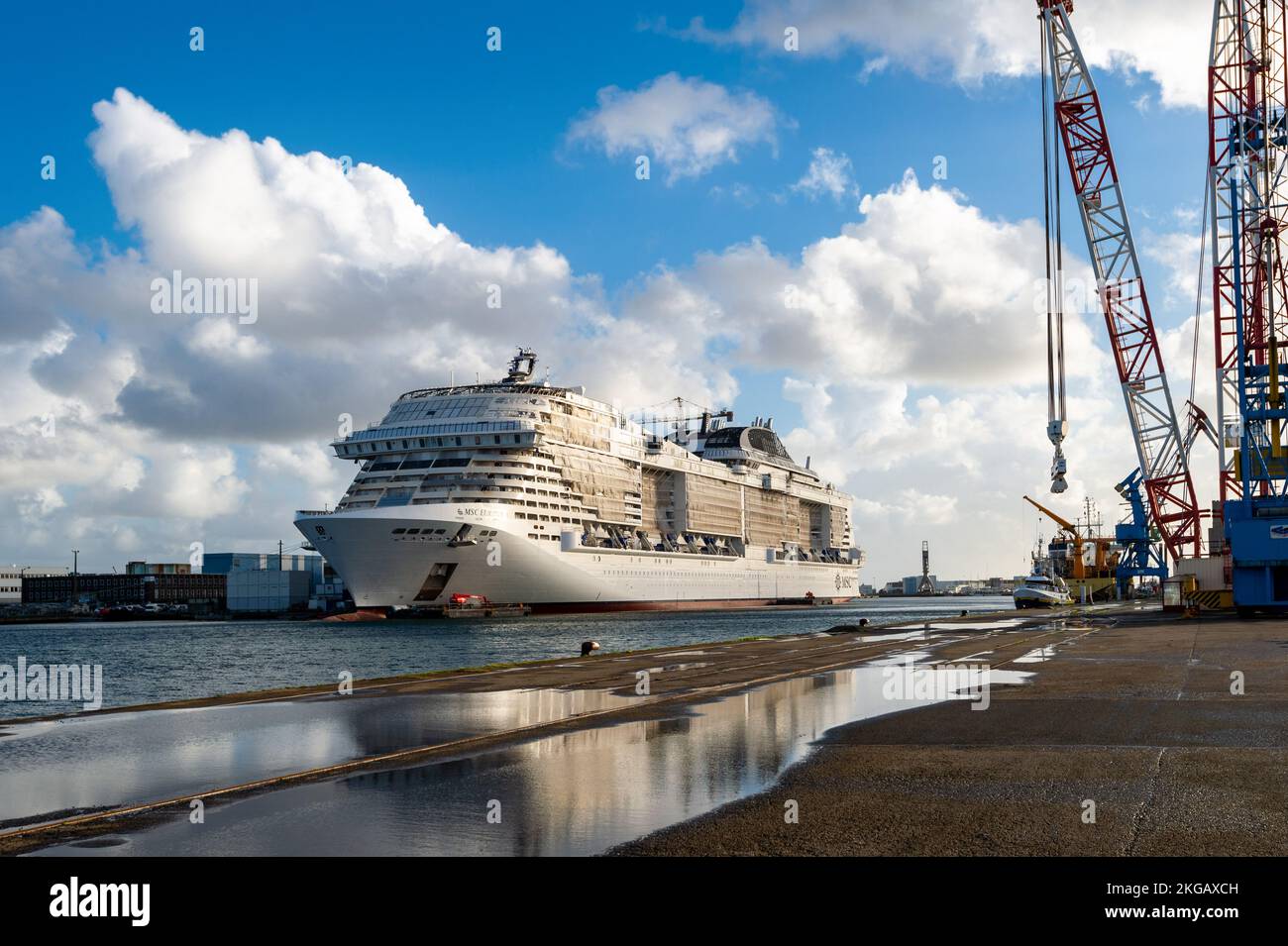 La nave da crociera MSC Euribia è vista durante la sua costruzione ...
