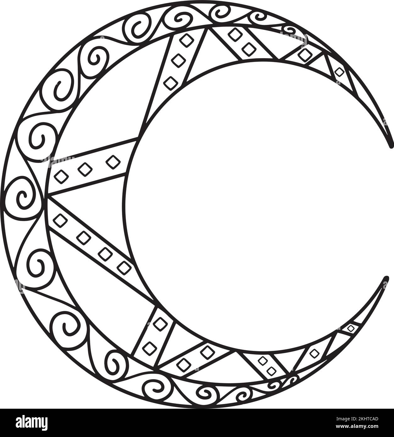 Pagina da colorare di luna crescente immagini e fotografie stock ad ...