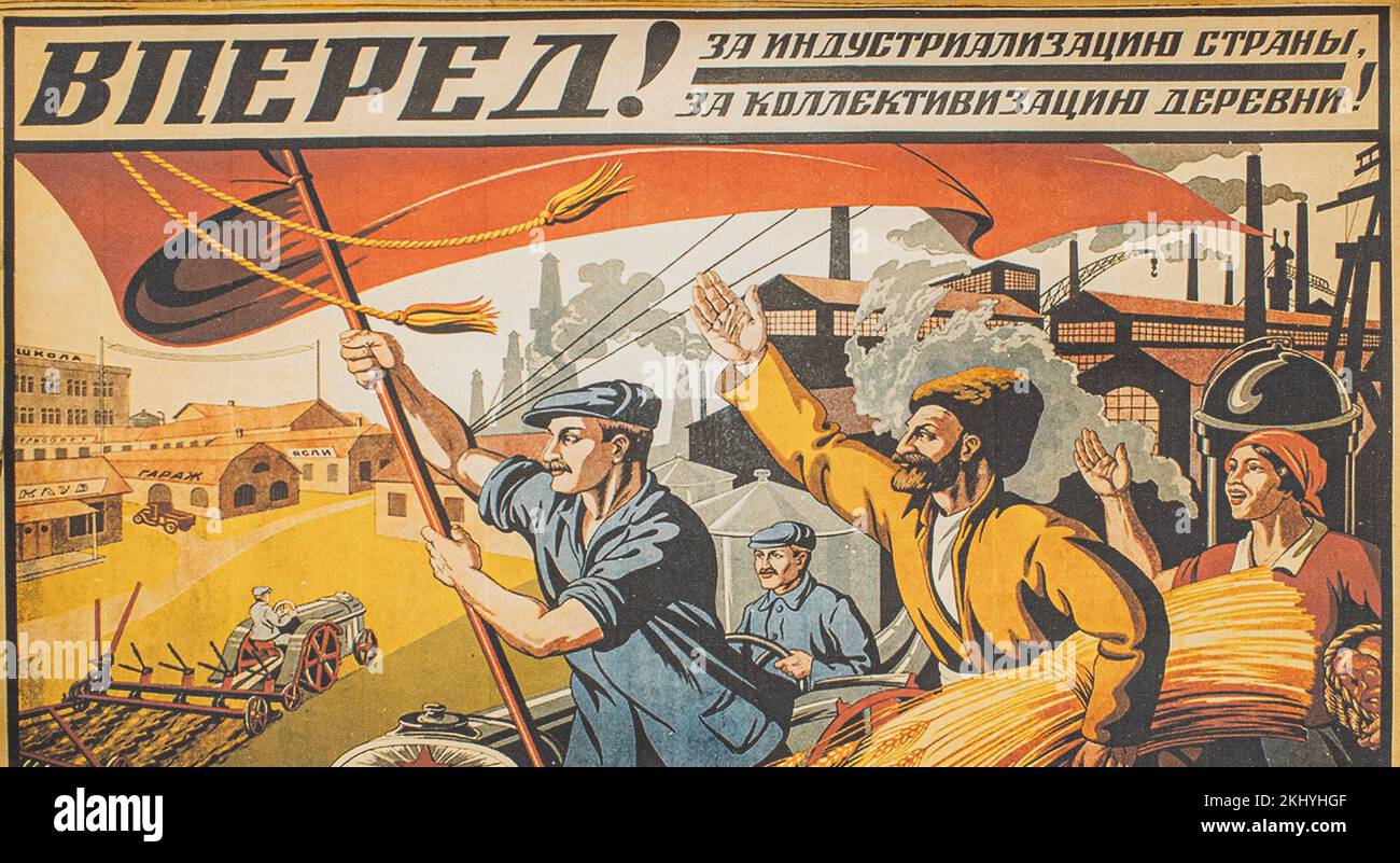 Poster di propaganda sovietica della rivoluzione russa vintage immagini ...