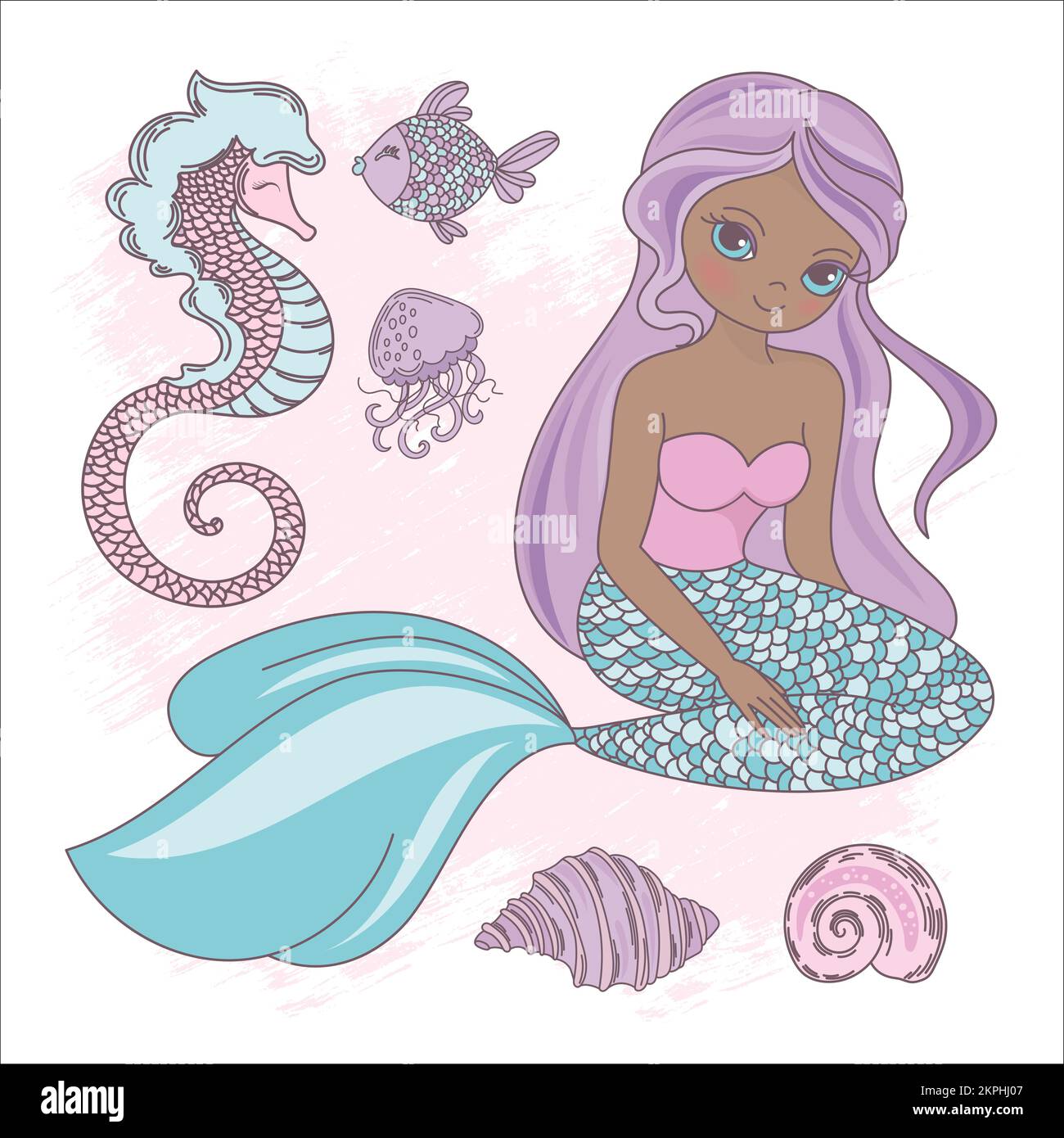 Sfondo animali del mare scheda cartoon Immagini Vettoriali Stock - Alamy