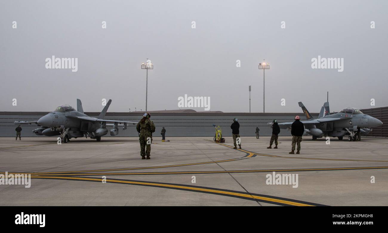 Gli U.S. Navy Airmen assegnati a Electronic Attack Squadron 131 presso ...