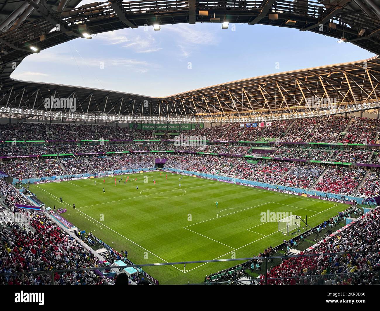 Vista interna del Education City Stadium, sede della Coppa del mondo ...