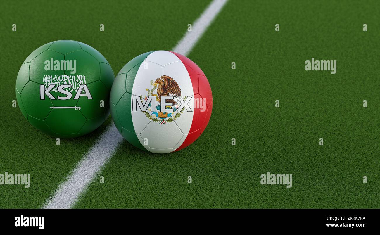 Partita di calcio Arabia Saudita vs Messico - palline da calcio in ...