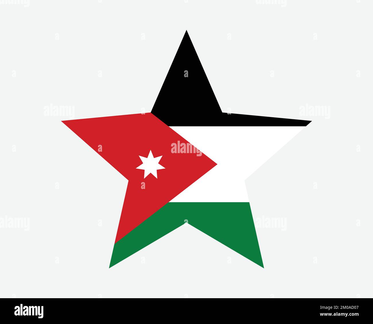Bandiera Jordan Star. Bandiera Jordanian Star Shape. Hashemite Regno di ...