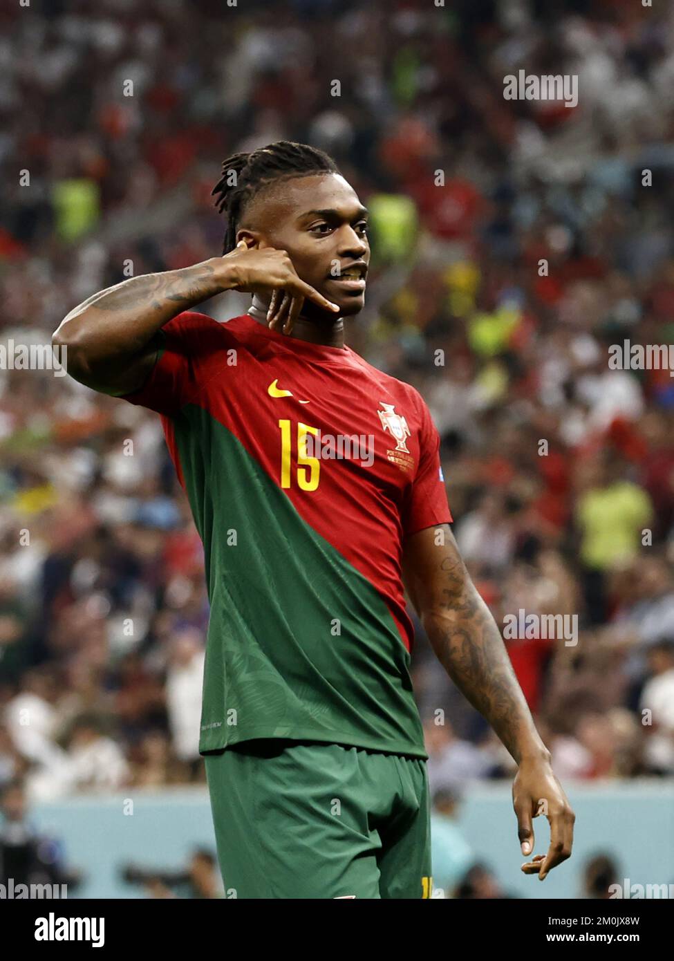 AL DAAYEN - Rafael Leao del Portogallo festeggia la 6-1 durante la ...