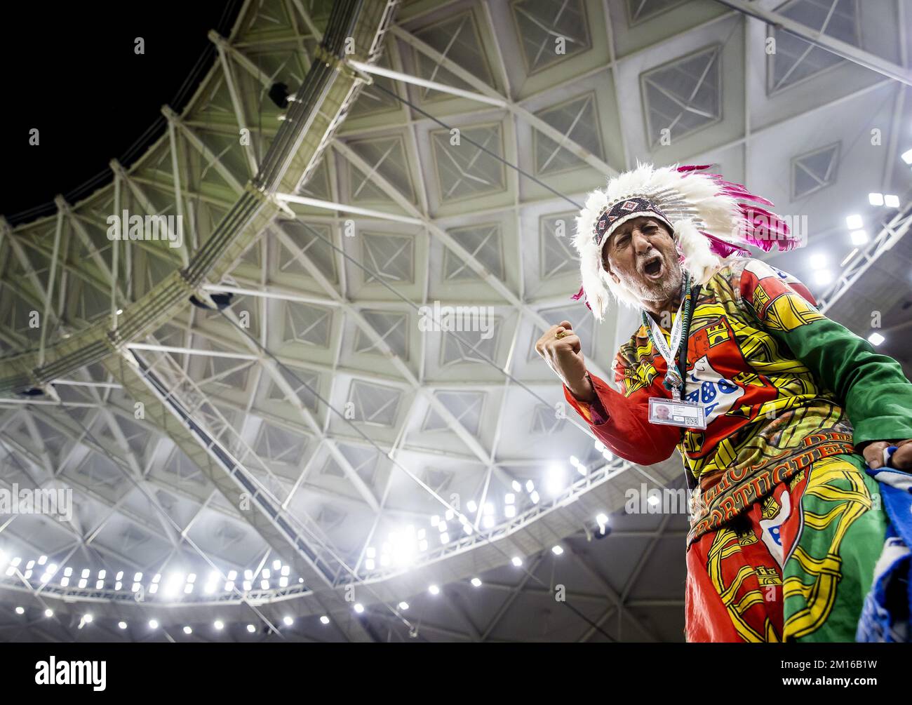 DOHA - Un sostenitore portoghese durante la partita di finale del Qatar ...