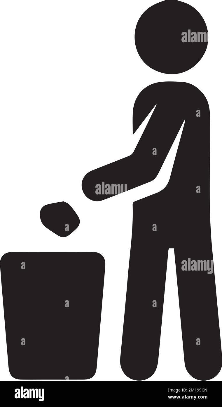 Simbolo del simbolo della lettiera, contenitori per rifiuti, cestelli ...