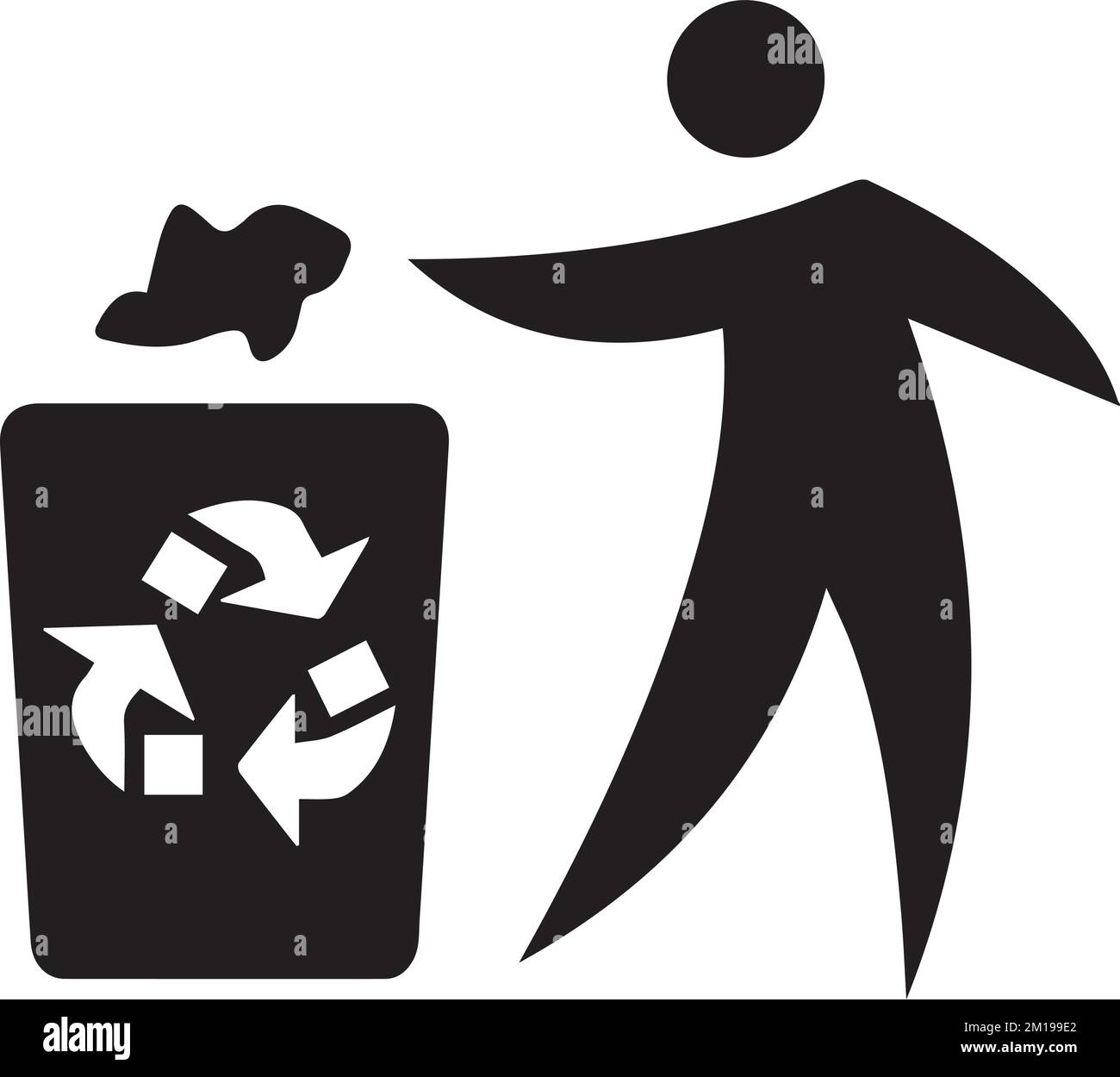 Simbolo del simbolo della lettiera, contenitori per rifiuti, cestelli ...